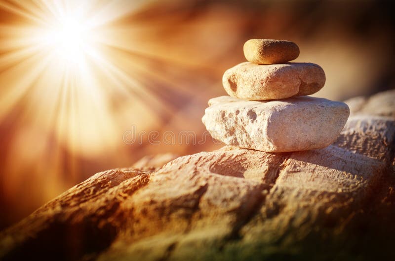 Three Stones Lighted Bright Sun Stock Photo - Image of growth, rock ...