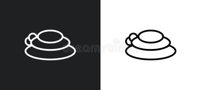 Three Stones Outline Icon in White and Black Colors. Three Stones Flat ...