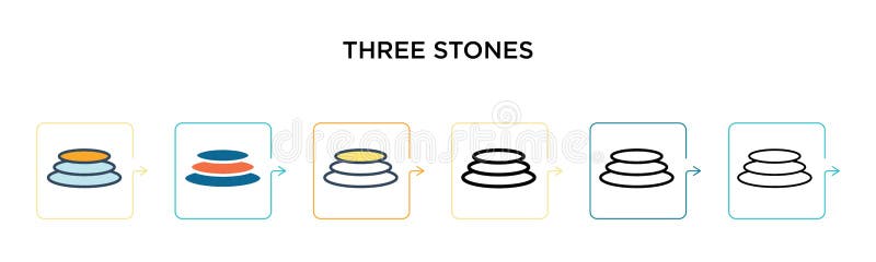 Three Stones Vector Icon in 6 Different Modern Styles. Black, Two ...