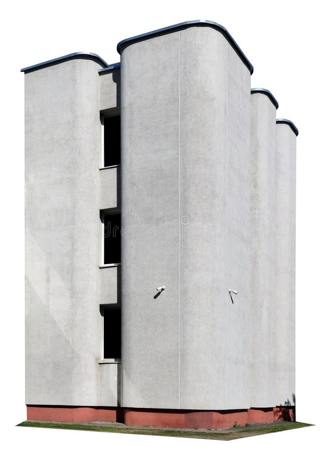 Three-story Building in the Form of a Concrete Tower Isolated Stock ...