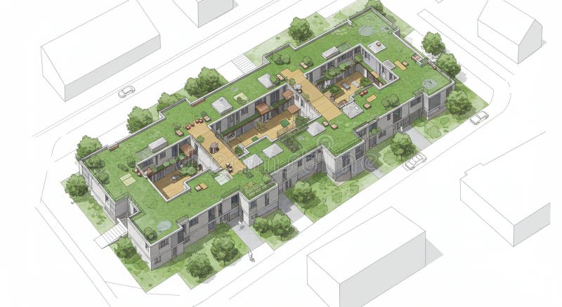 Modern Rectangular Three Story Building Stock Illustrations – 57 Modern ...