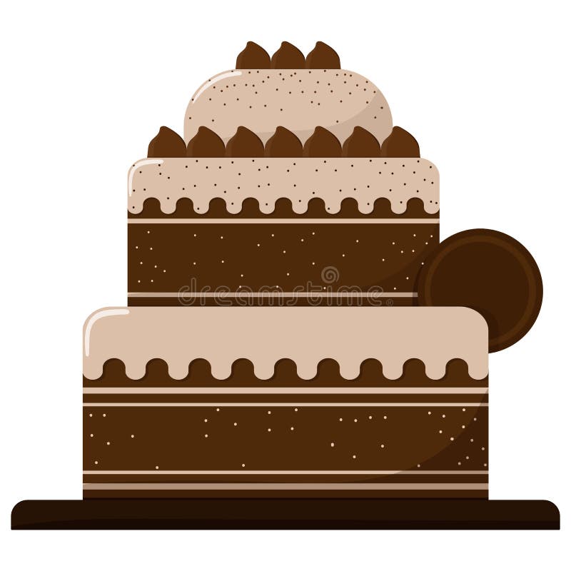 Two story cake, icon stock vector. Illustration of white - 258926543