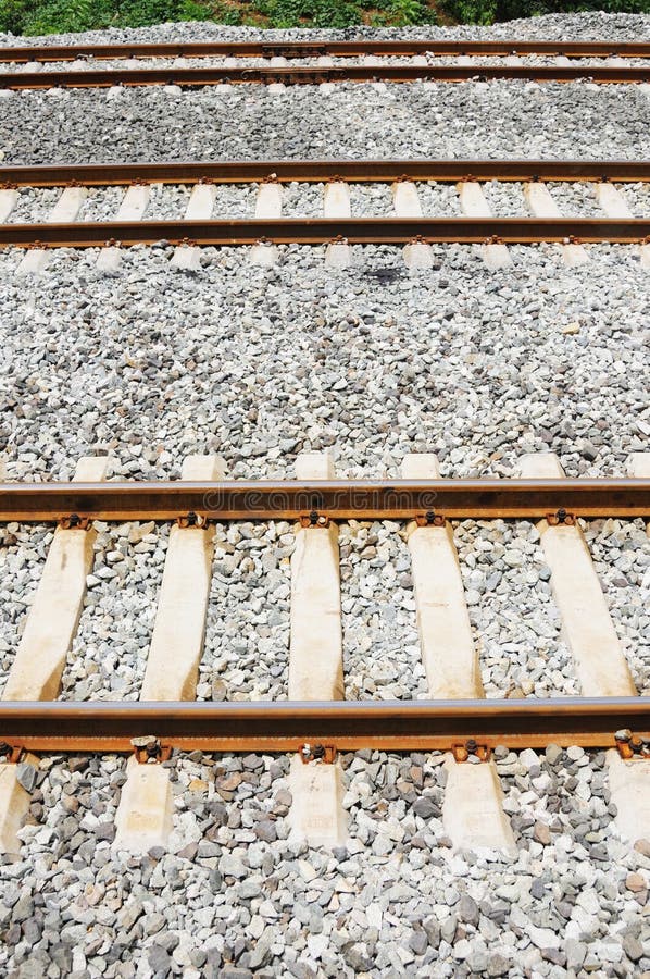 Straight Railway Tracks in the Desert Stock Image - Image of horizon ...