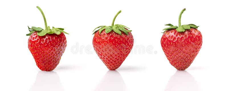 Three Strawberries stock image. Image of clipping, front - 20329241