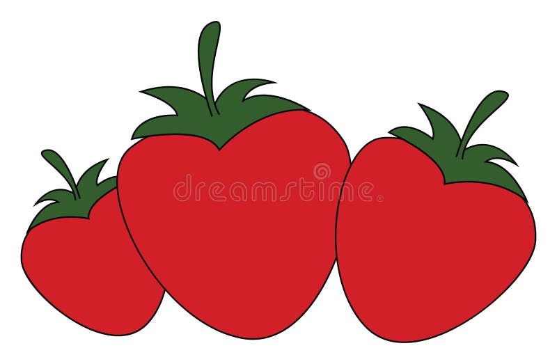 Three Strawberries Vector or Color Illustration Stock Vector ...