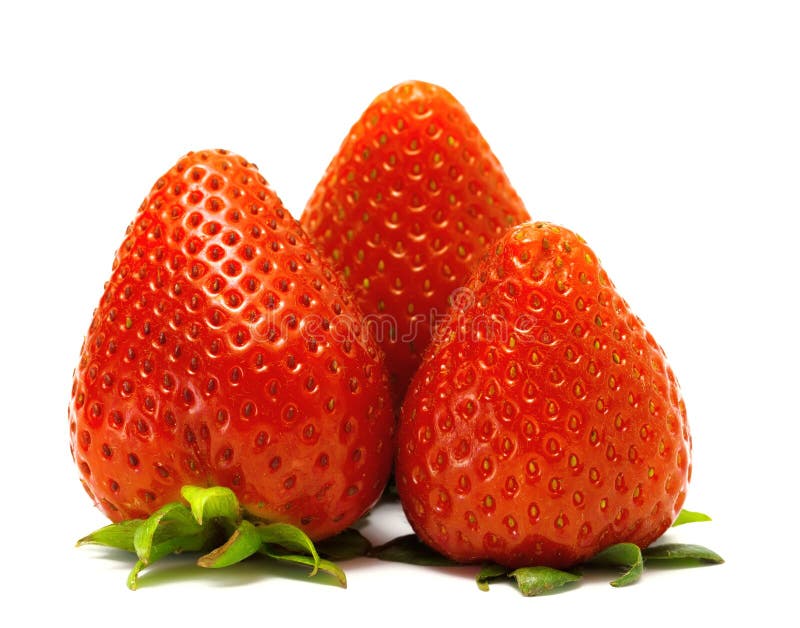 Three strawberries stock image. Image of natural, macro - 195588149
