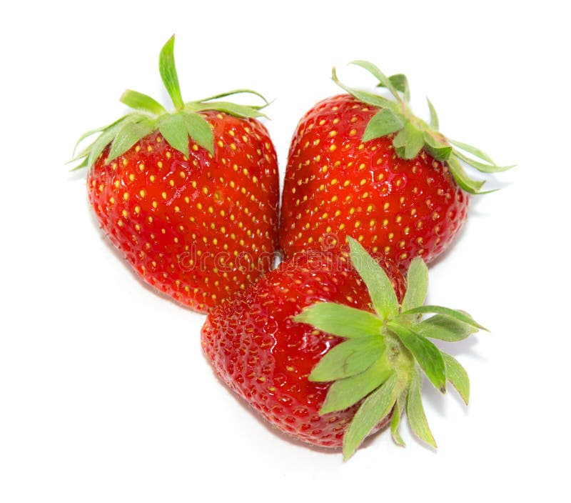 Three strawberries stock image. Image of healthy, good - 31437967