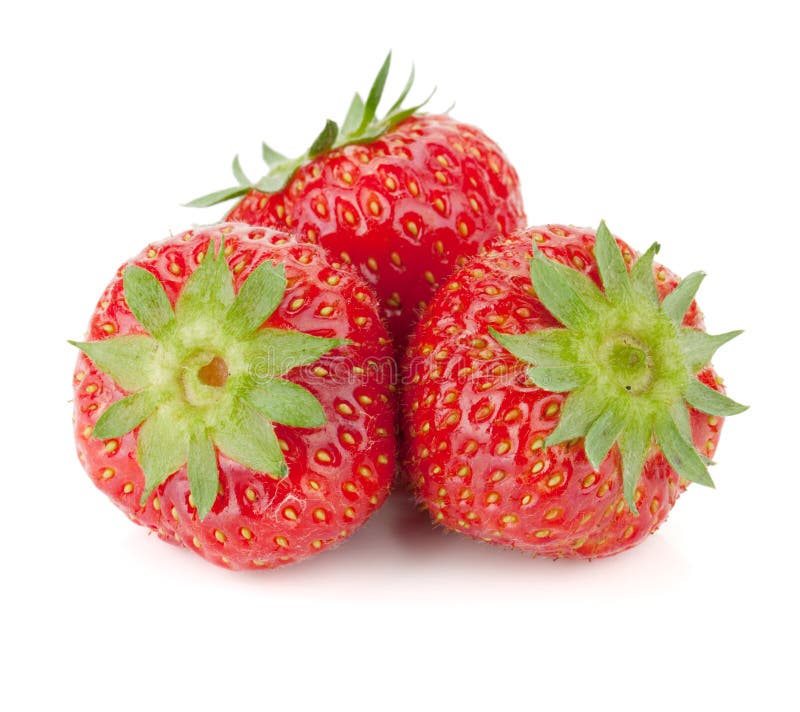 Three strawberry fruits stock photo. Image of juicy, colour - 20072678