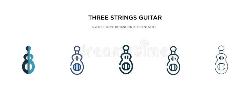 Three Strings Guitar Icon in Different Style Vector Illustration. Two ...