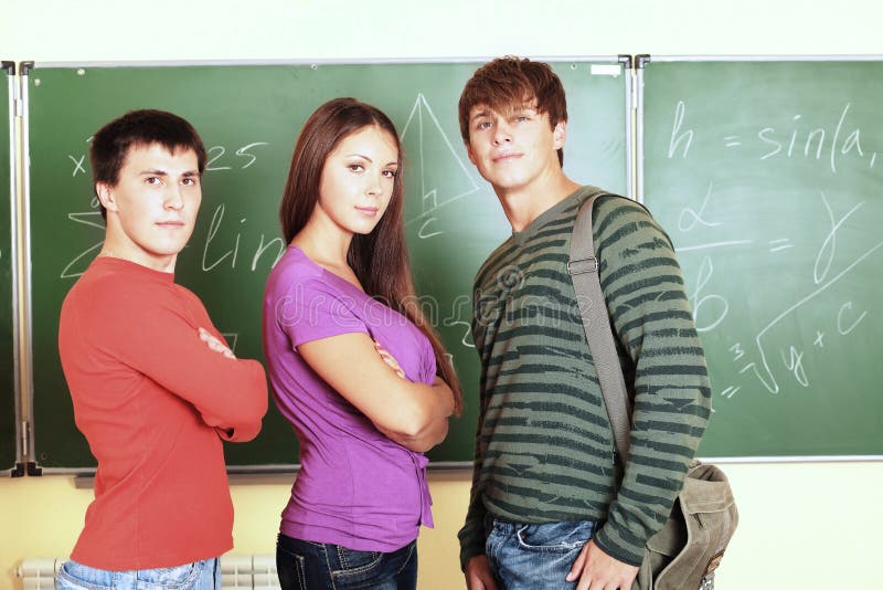 Three students stock image. Image of caucasian, expression - 10918165