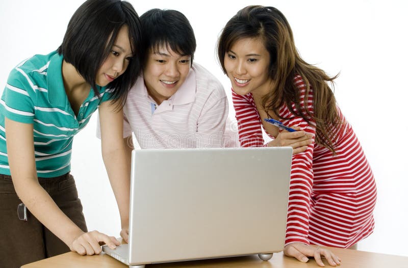 Three Students stock image. Image of women, clothing, folder - 1810305