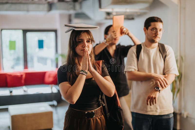 Students Relaxing in a Modern Lounge with Natural Light Filters Stock ...