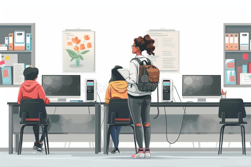 Students Using Computers in Classroom Stock Photo - Image of chairs ...