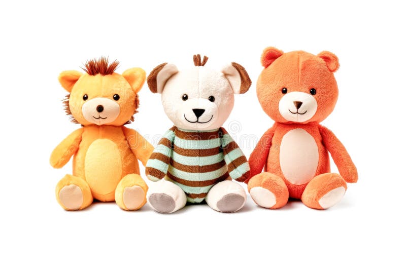 Three Stuffed Animals, Two of Which are Bears, are Sitting Next To Each ...