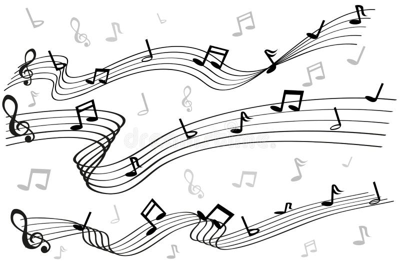 Three Style of Musical Note Waving Line, for Your Element Design ...