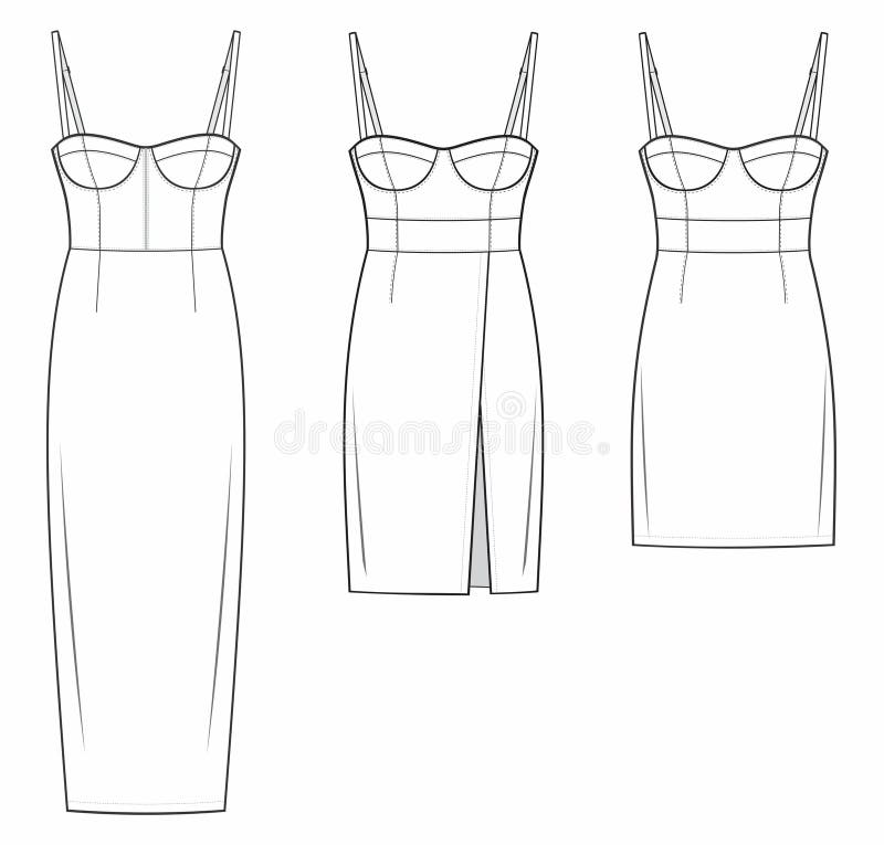 Technical Drawing Dresses Stock Illustrations 577 Technical Drawing