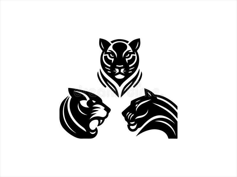 Black panther logo set stock vector. Illustration of panther - 359617768