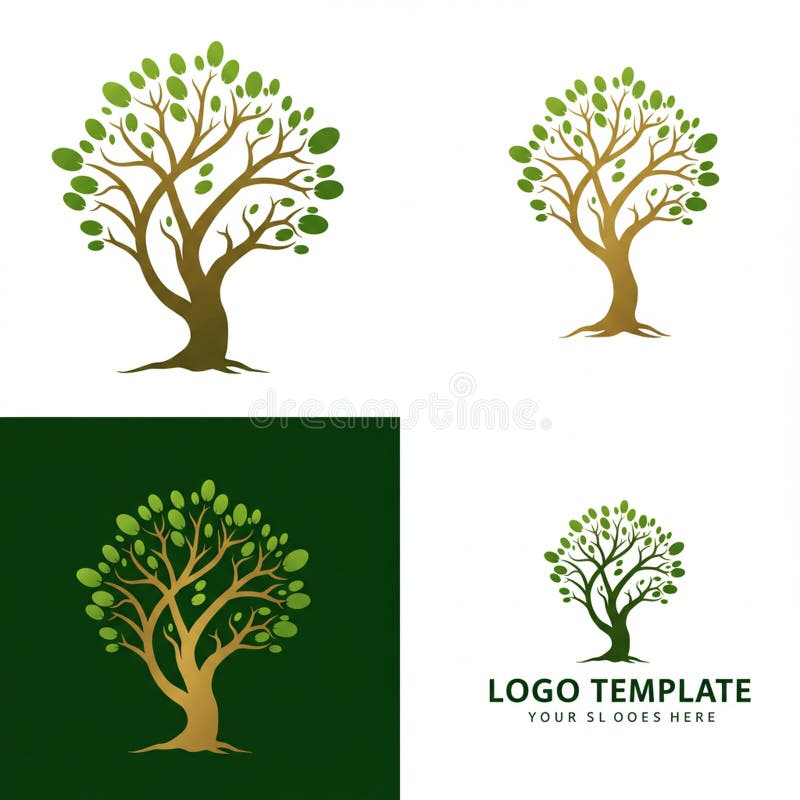 Tree Logos wood and leaf stock vector. Illustration of clipart - 206497371