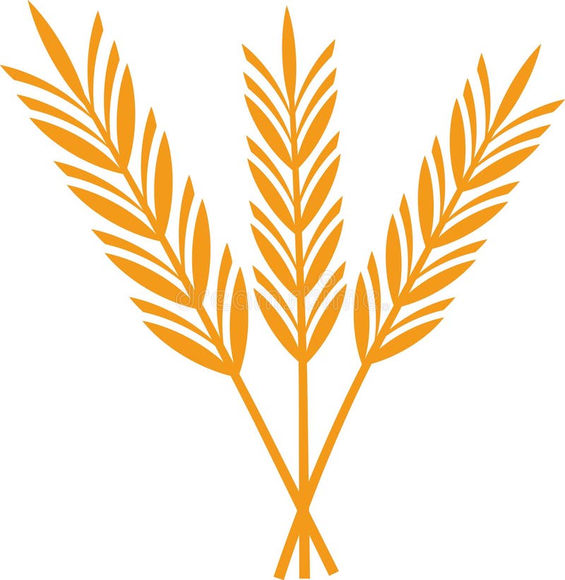 Three Stylized Wheat Stalks are Crossed at the Bottom, Creating a ...