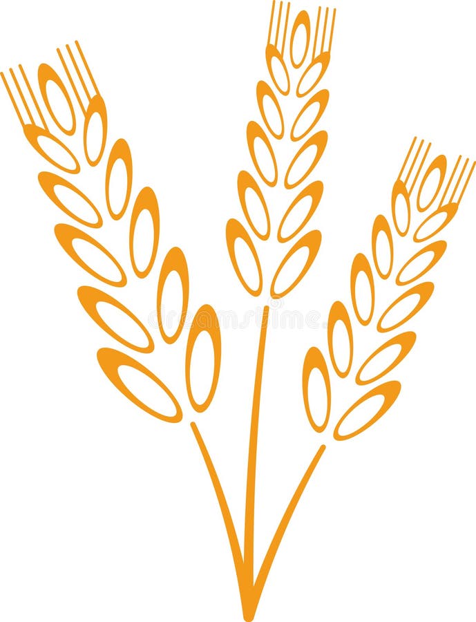 Three Stylized Wheat Stalks with a Simple Design are Grouped Together ...