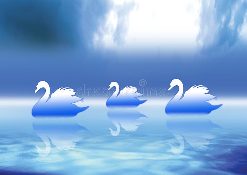Three Swans stock illustration. Illustration of feathers - 2712928