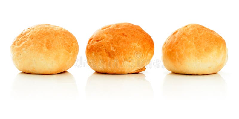 Three sweet buns on white stock photo. Image of baking - 3584794