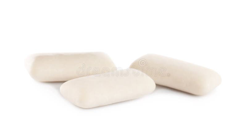 Three Sweet Chewing Gum Pieces on White Background Stock Photo - Image ...