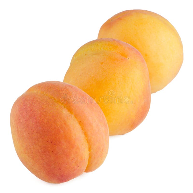 Three sweet peaches stock image. Image of peaches, white - 35677487