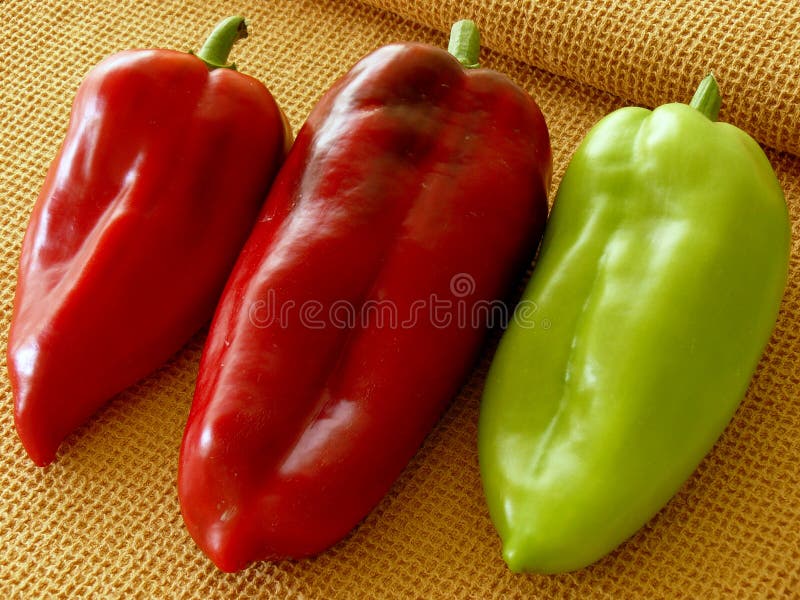 Three sweet peppers stock photo. Image of fruit, fresh - 42985964