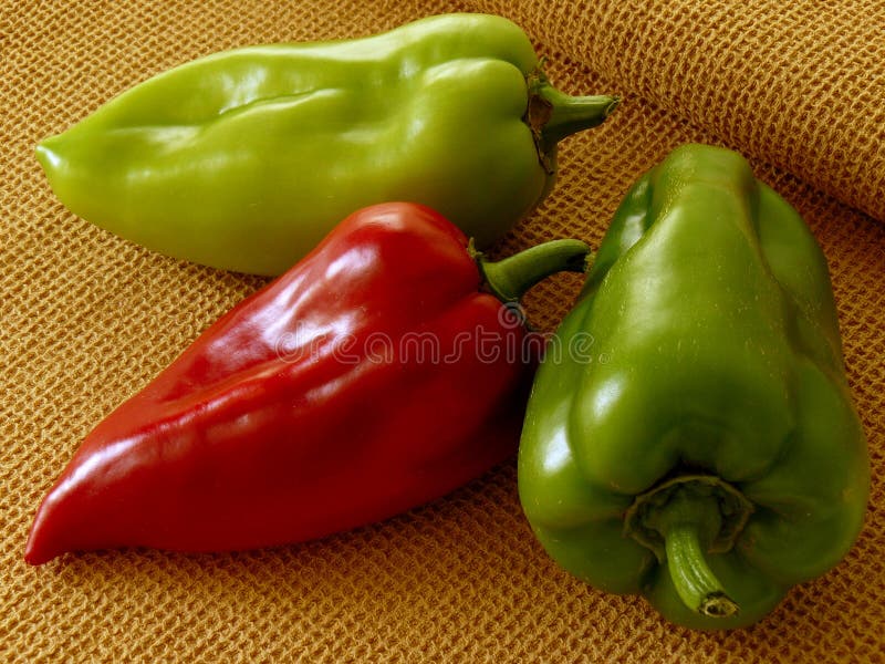 Three sweet peppers stock image. Image of diet, farm - 43593695
