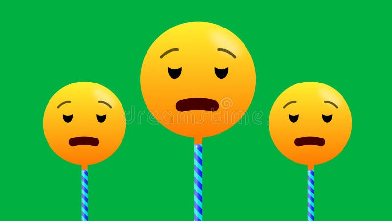 Three Swinging Emoji on Green Screen Stock Video - Video of happiness ...