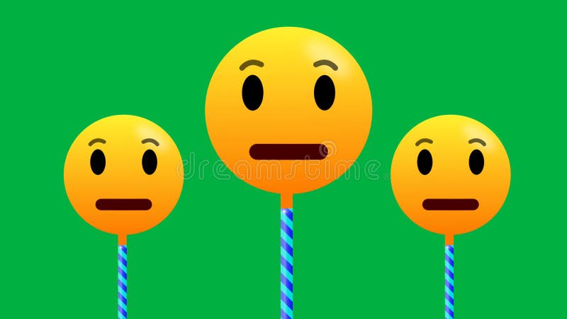 Three Swinging Emoji in Looking at Camera Expression Stock Video ...