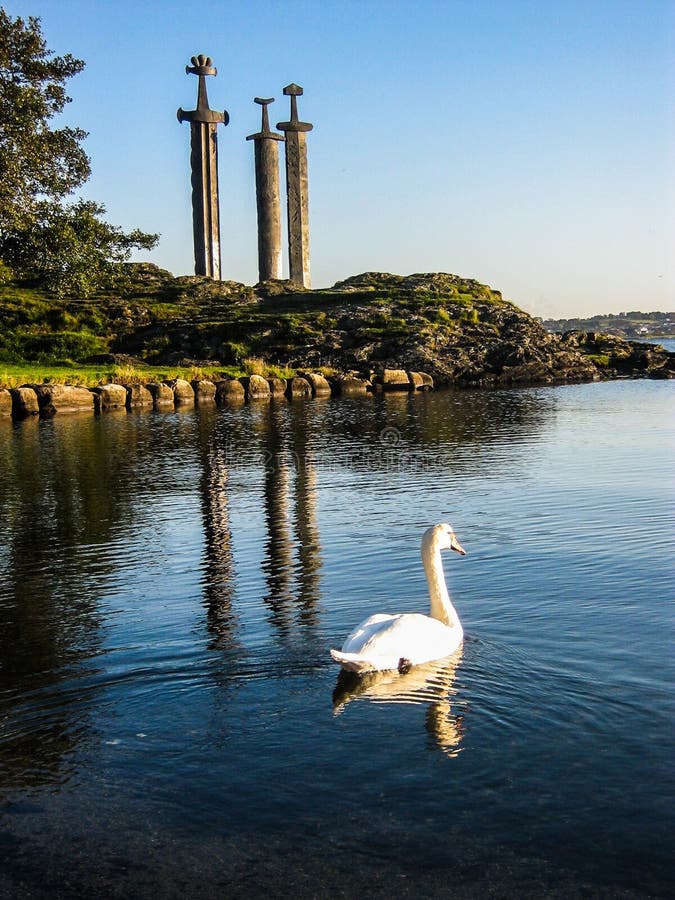 Three Swords Monument, Stavanger, Norway Stock Image - Image of ...