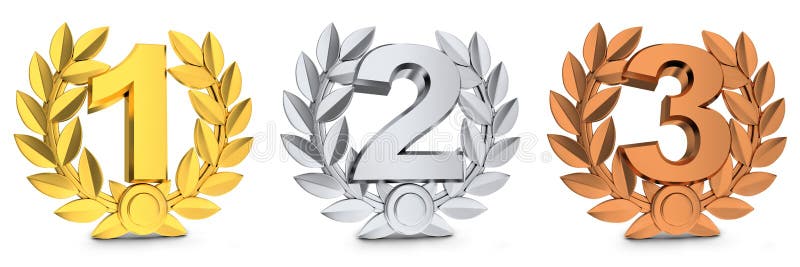 Three symbol winner stock illustration. Illustration of victory - 72398092