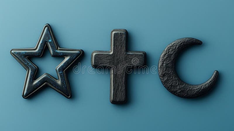 Three Symbols Representing Different Faiths are Arranged in a ...