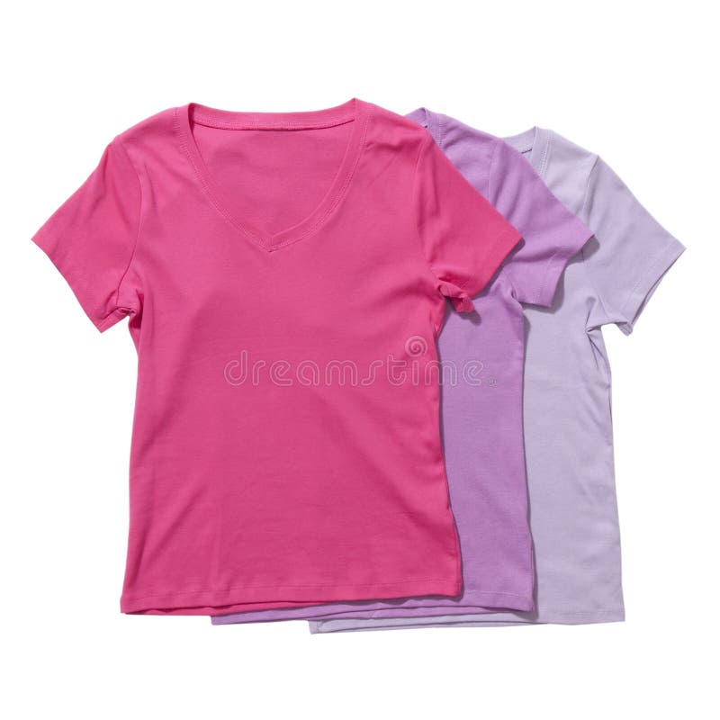 Three t-shirts isolated stock photo. Image of three, pink - 29488932