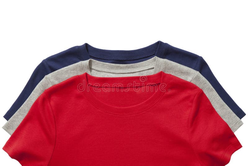 Three t-shirts isolated stock image. Image of apparel - 36342289
