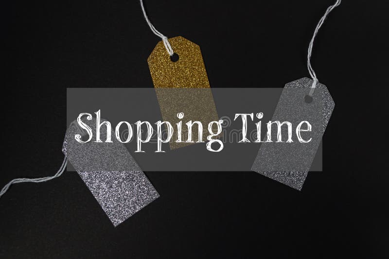 Three Tags with Gold and Silver Glitter are Hanging from a String Stock ...