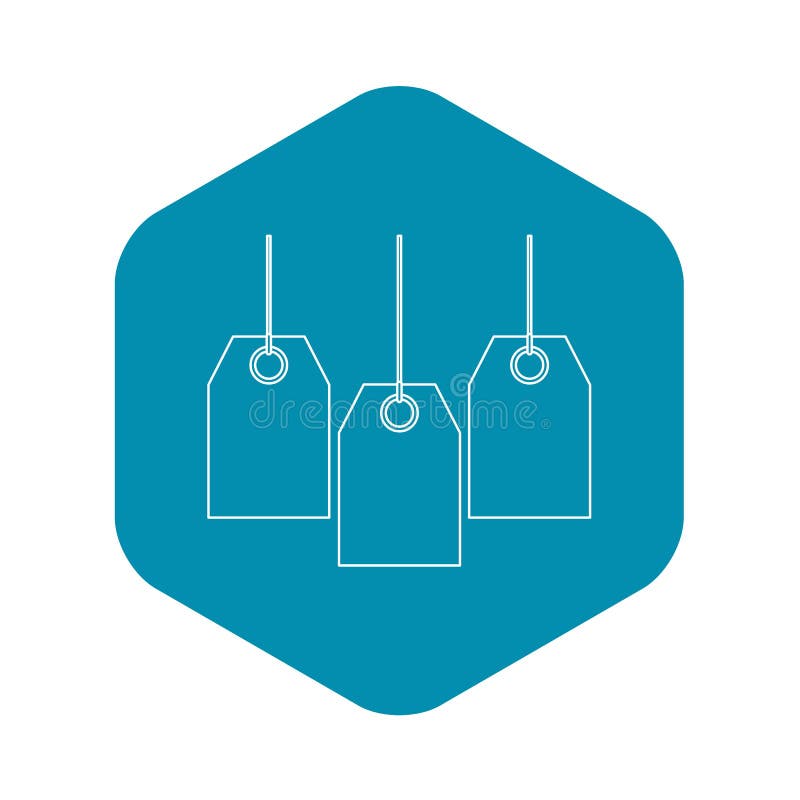 Three Tags Icon, Outline Style Stock Vector - Illustration of small ...