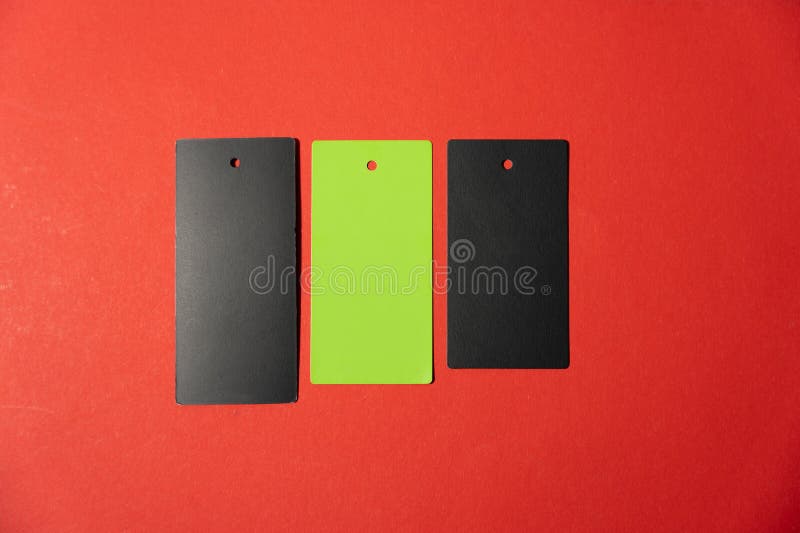 Three Tags are on a Red Background Stock Image - Image of post, print ...