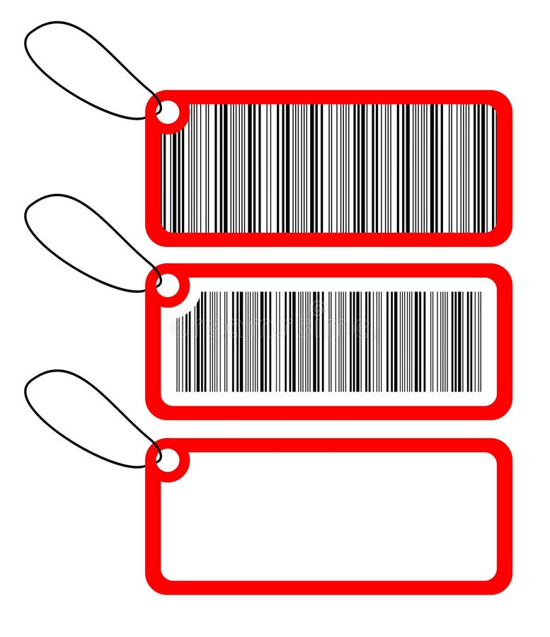 Three tags wit bar-code stock illustration. Illustration of scan - 3678315