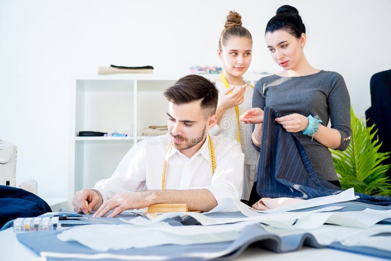 Three tailors work stock photo. Image of creative, female - 89730476