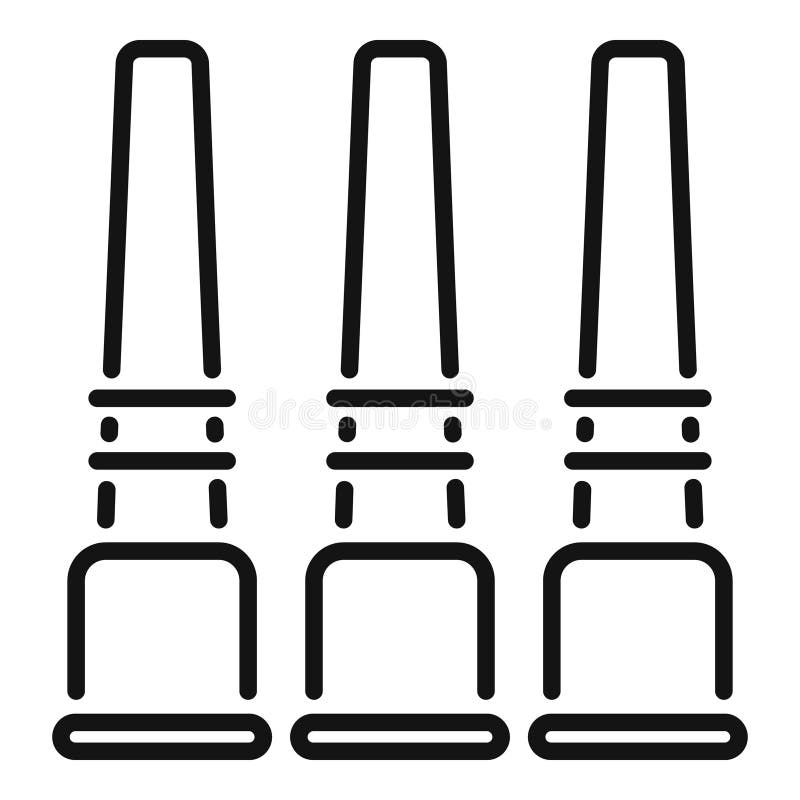 Three Bar Stools Forming a Row Icon Vector Outline Stock Vector ...