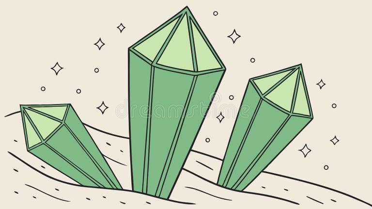 Three Tall Green Crystal Spires Vector Illustration Vector Design ...