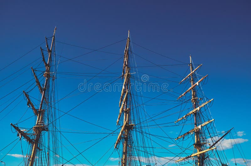 Three tall masts stock image. Image of line, copenhagen - 206871947