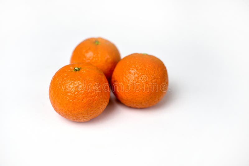Three Tangerines Isolated on White Background Stock Image - Image of ...