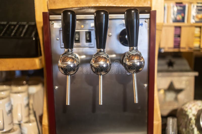 Three Taps of a Tap for Pouring Mulled Wine Stock Photo - Image of ...