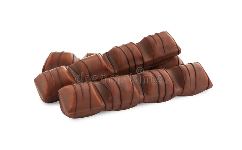 Three Tasty Chocolate Bars on White Background Stock Image - Image of ...