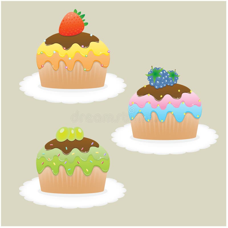 Set of sponge cakes stock illustration. Illustration of decorative ...