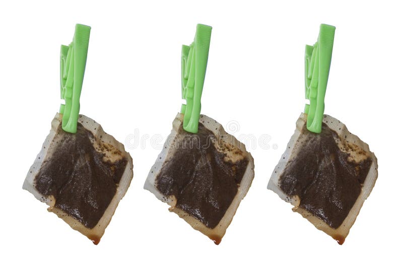 Three Tea Bags Isolated on White Stock Photo - Image of white, poor ...